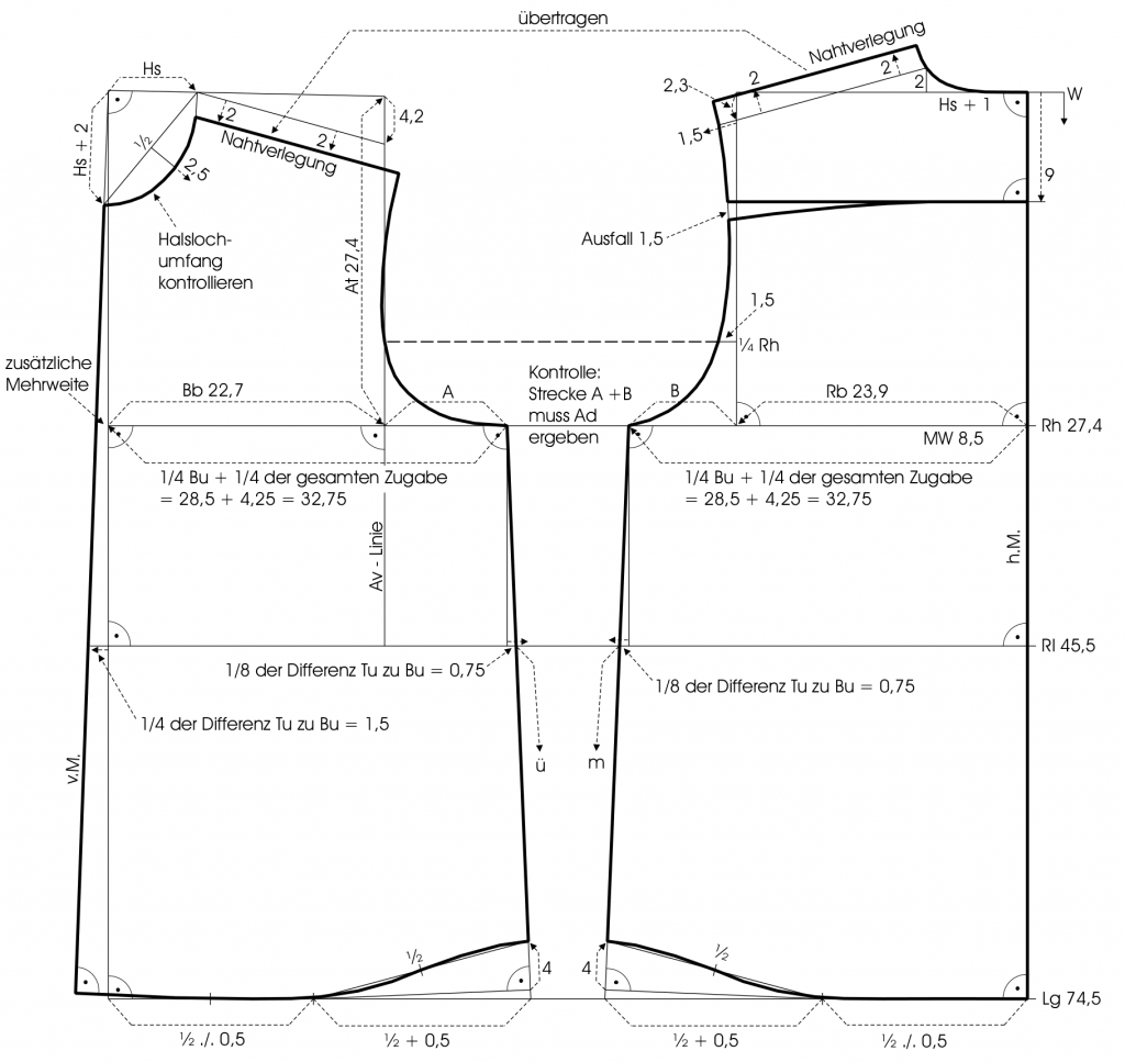 Schnitt-Technik Hemd in Bauchgröße für Dirigenten