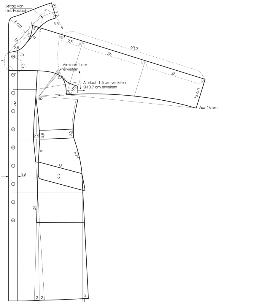 Schnittkonstruktion – Kleid mit Passenraglan › M.Müller & Sohn