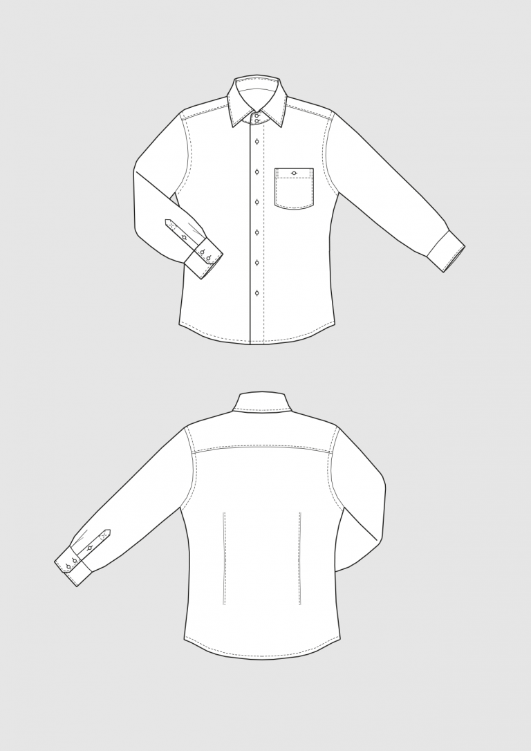Schnittmuster Slim Fit Hemd für Herren