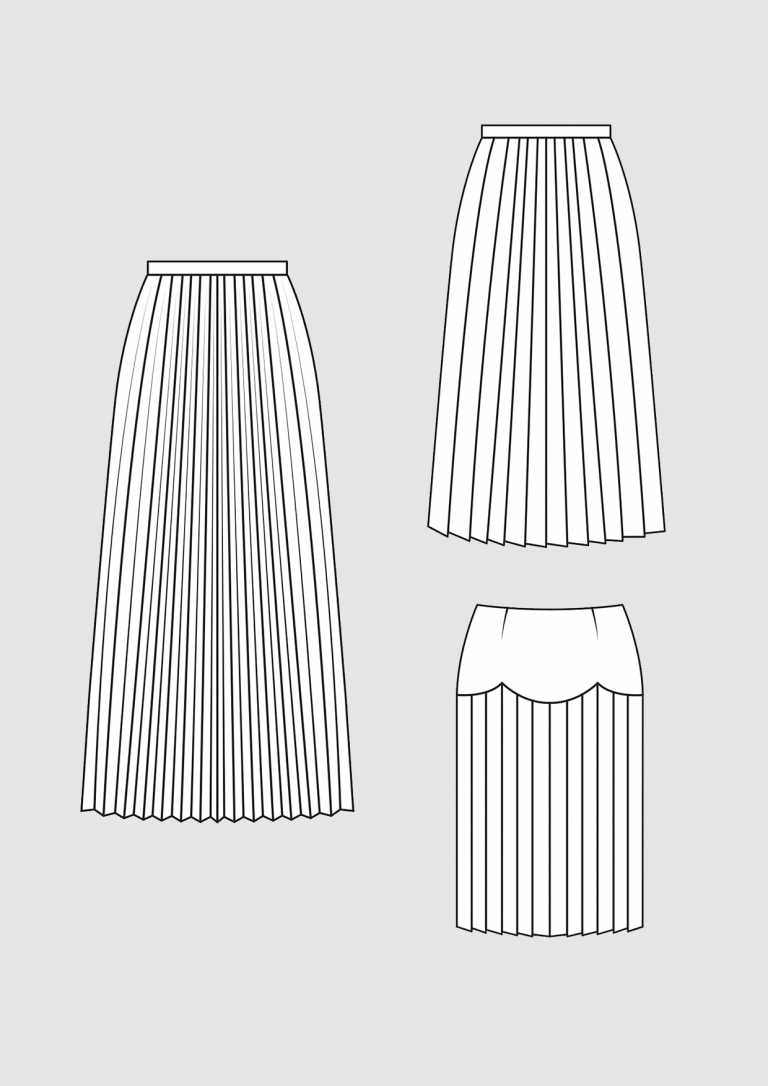 Pattern Pleated Skirt and Plissé Skirt