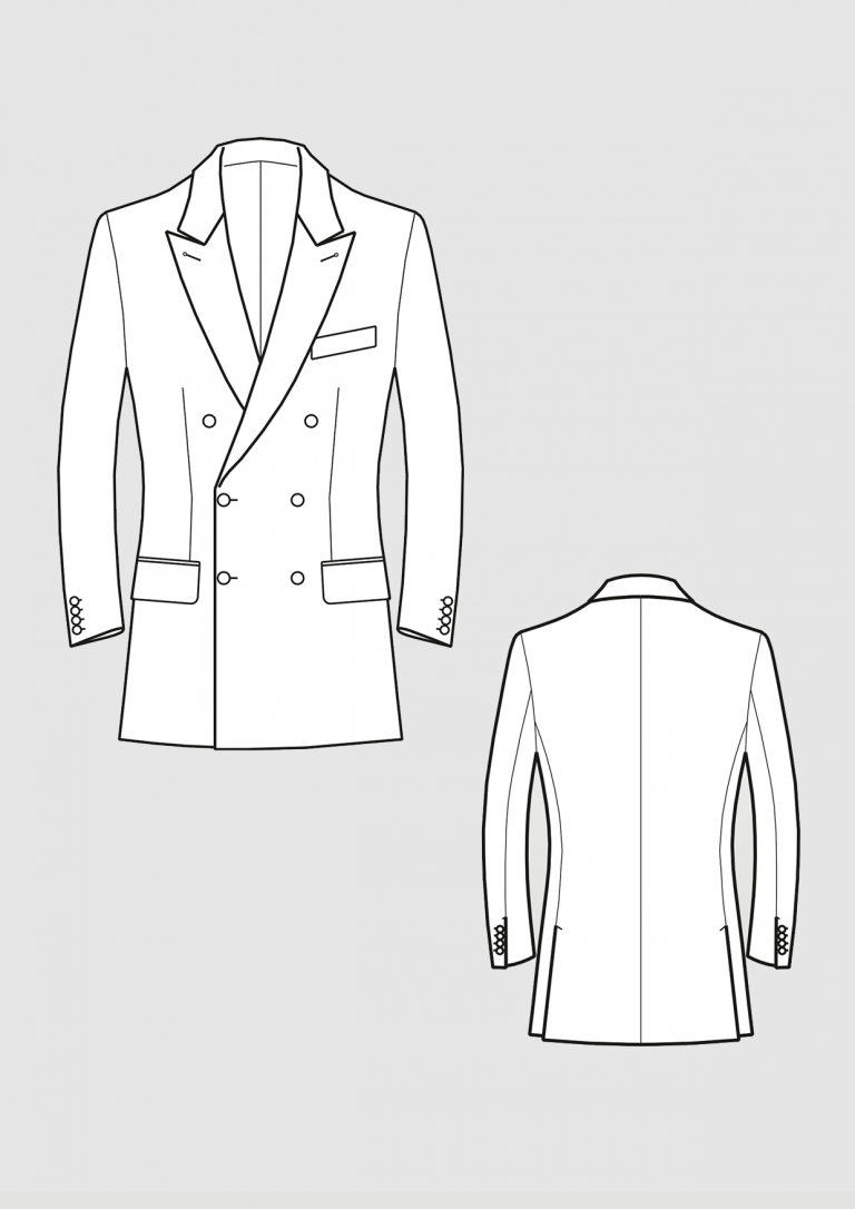 pattern double-breasted jacket basic block