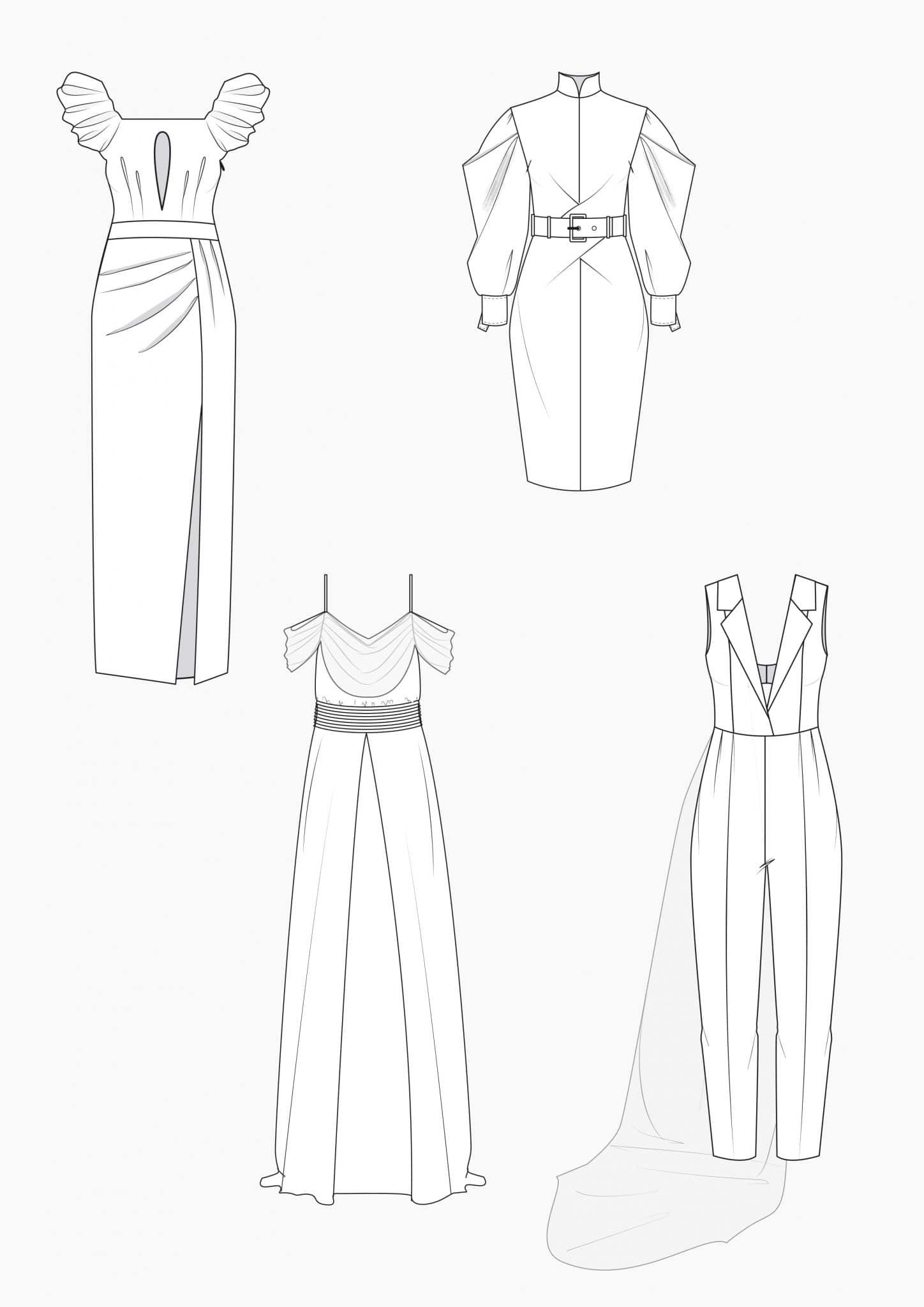 Pattern construction for wedding dresses