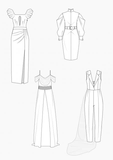 Pattern construction for wedding dresses