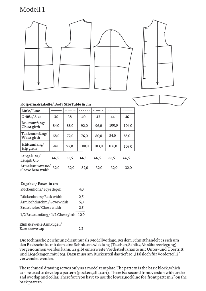 Pattern Basic Block Jacket for Women › M.Mueller & Sohn