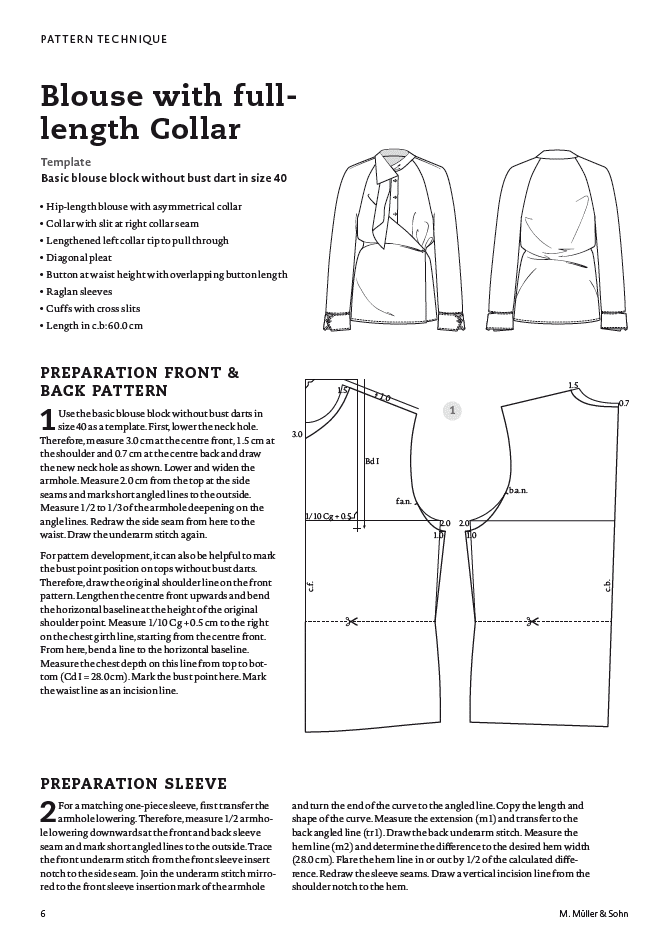 Pattern Making for Women: Blouses with Collar Designs › M.Mueller & Sohn